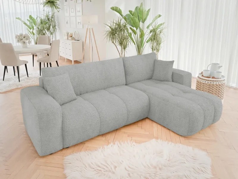 Rohová rozkládací sedačka Larow Boucle, Potah: Coral 75