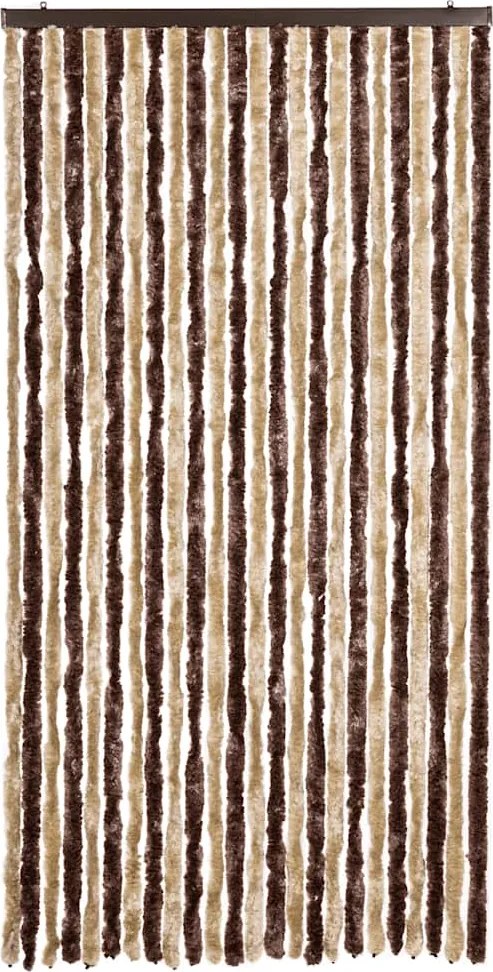 Závěs proti hmyzu béžový a světle hnědý 100 x 220 cm Chenille 240572