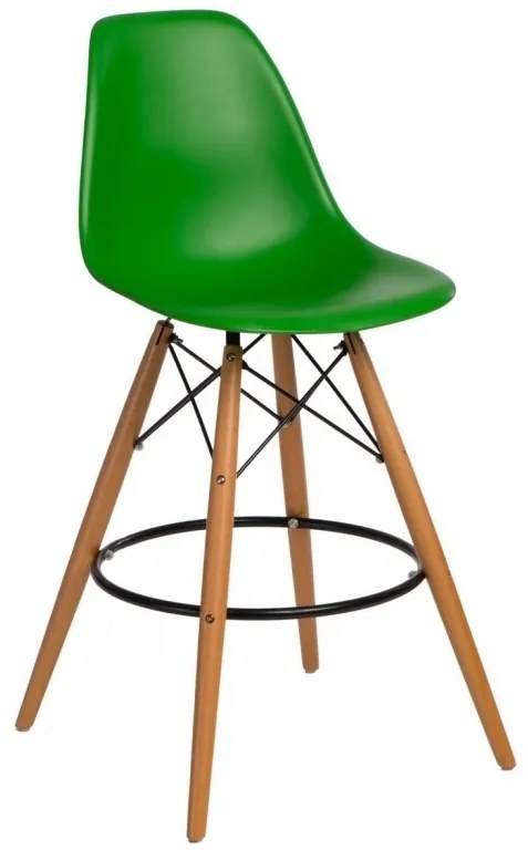 Designová barová židle DSW, tmavě zelená