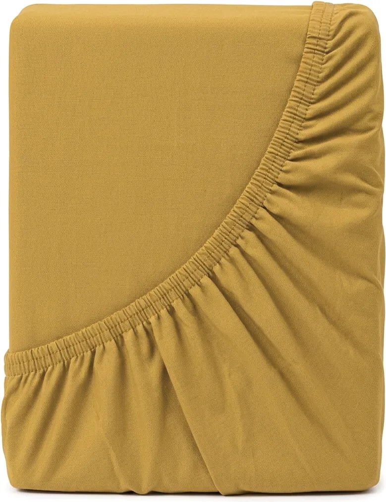 4Home Jersey prostěradlo IDEAL hořčicová, 200–220 x 200 cm, 200–220 x 200 cm