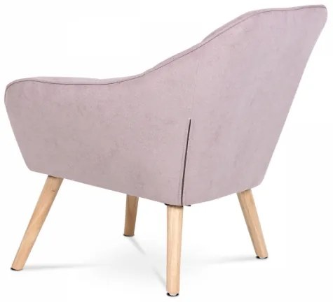 Křeslo starorůžové dřevěné nohy masiv přírodní odstín lak AK-321 PINK2