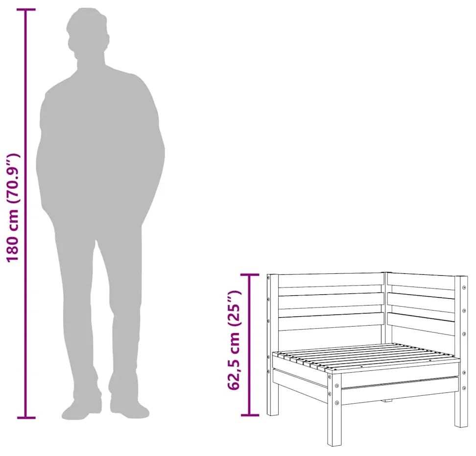 vidaXL Marketos Zahradní rohová pohovka bílá masivní borové dřevo