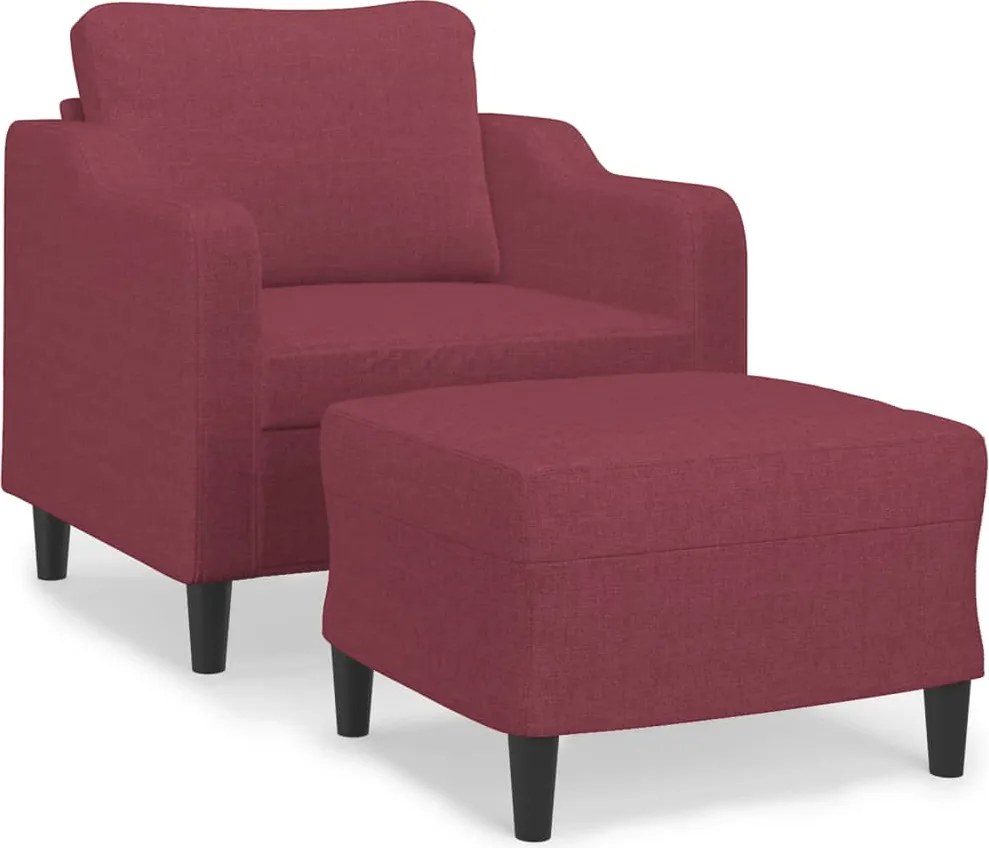Křeslo s podnožkou vínové 60 cm textil 3201133
