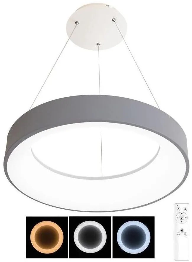 Lustr led stmívatelný lustr na lanku nest led/40w/230v 3000-6500k šedá + dálkové ovládání