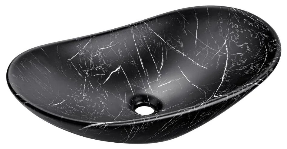 COMAD UN-LENA-MB2 - Umyvadlo na desku LENA 61,5x36 cm keramika/matná černá UN-LENA-MB2