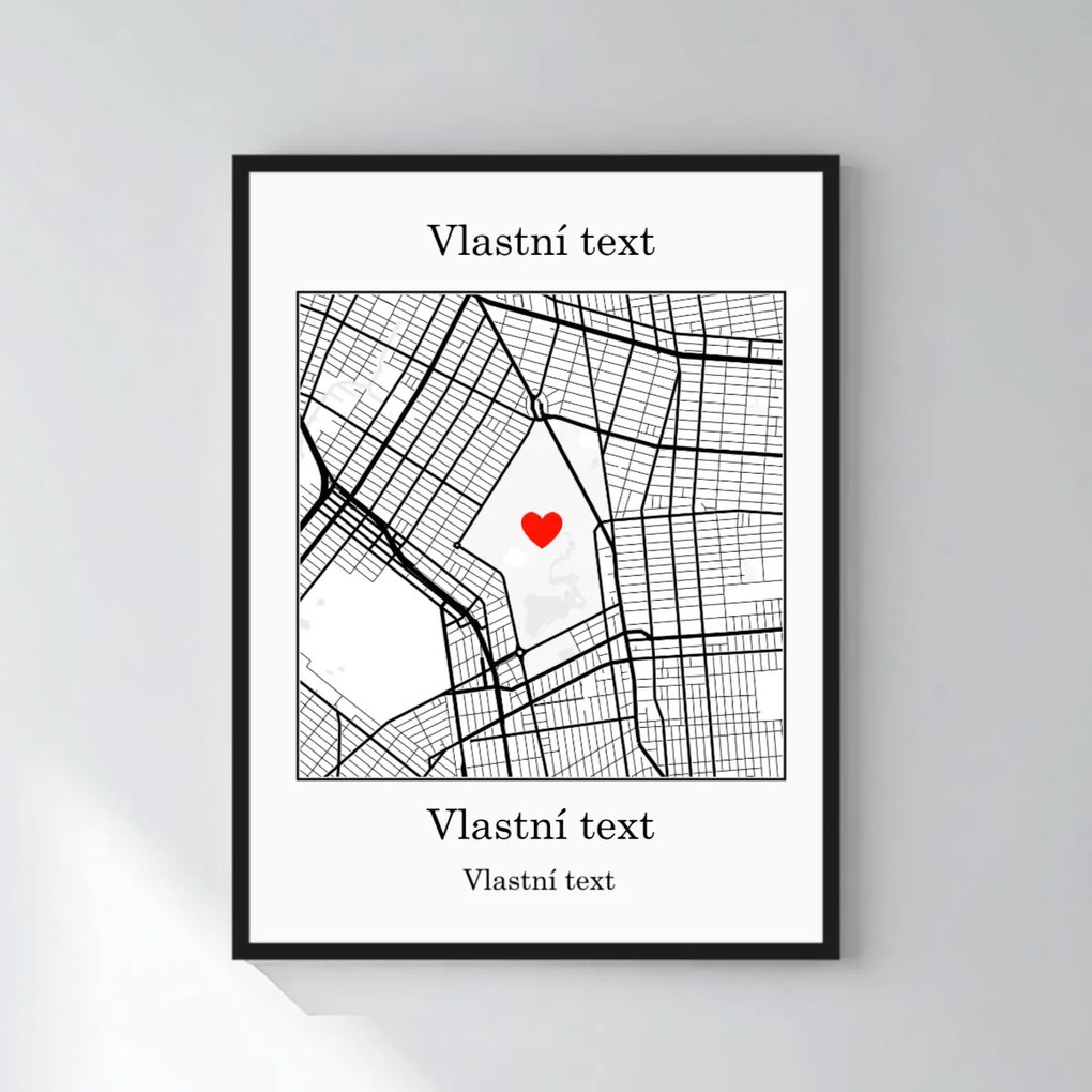Personalizovaný magický fotoobraz v rámu - 30x40 - mapa