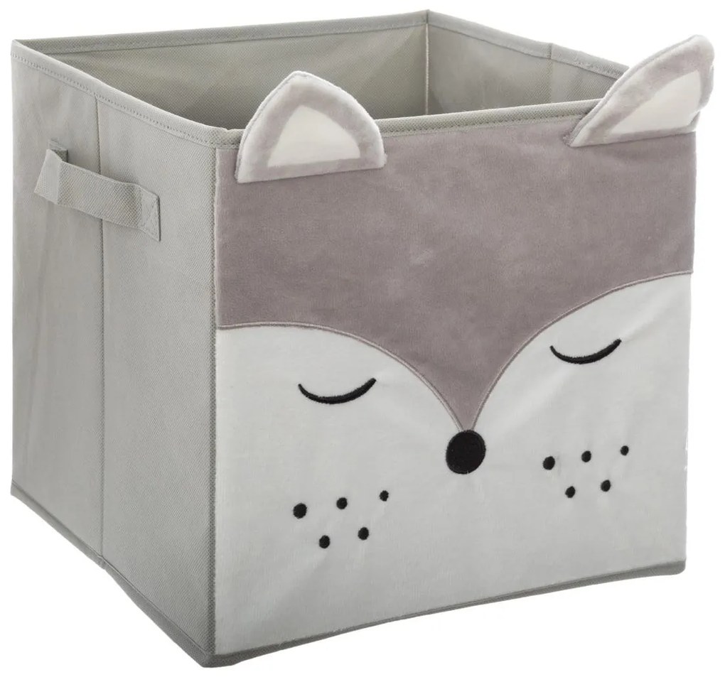 Textilní box na hračky Lis šedý