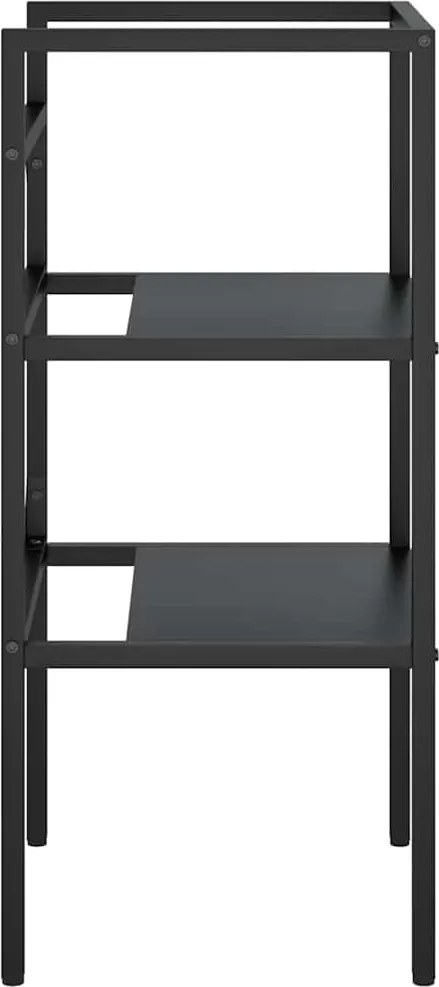 Koupelnový regál pod umyvadlo černý 40 x 38 x 83 cm železo 338487