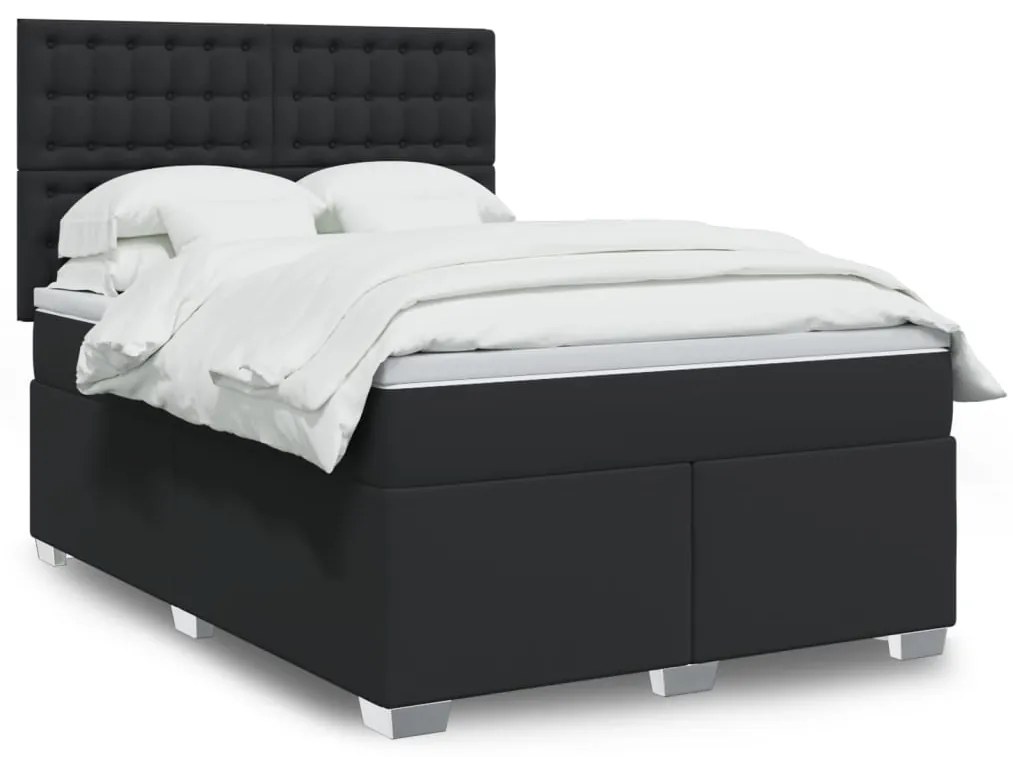 Box spring postel s matrací černá 140x200 cm umělá kůže 3290724