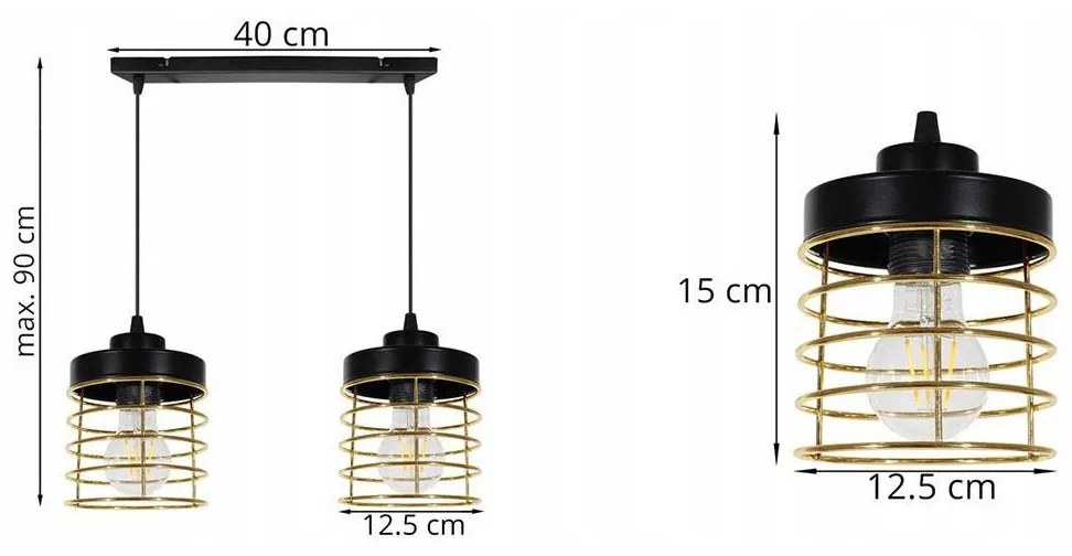 Závěsné svítidlo RASTI, 2x drátěné stínítko (výběr ze 2 barev), G
