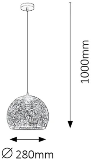 Rabalux 2276 - Lustr na lanku MANORCA 1xE27/40W/230V kulatý
