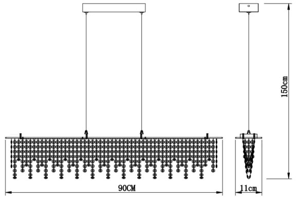 Globo 68405-24H - LED Stmívatelný křišťálový lustr na lanku LED/24W/230V + DO