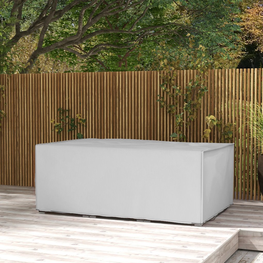 Outsunny Ochranný kryt pro zahradní nábytek Zimní nepromokavý kryt Anti-UV plachta 600D Oxford 210 x 140 x 80 cm Šedá barva