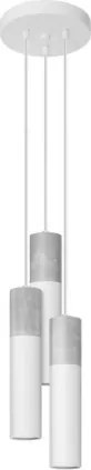 Lustr SOLLUX Borgio 3p GU10 3x40W bez zdroje SL.1080 beton a ocel šedá, bílý baldachýn