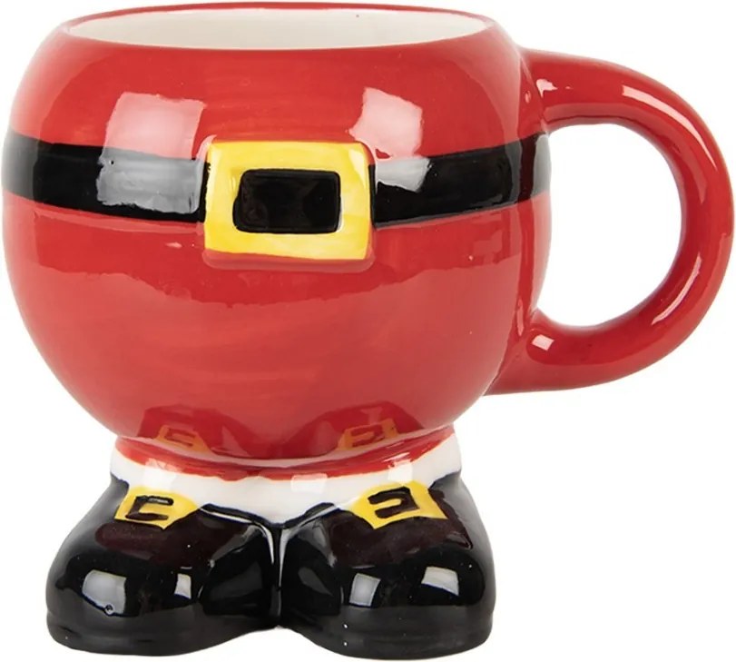 Červený keramický hrnek Santa Claus - 14*11*11 cm / 400 ml
