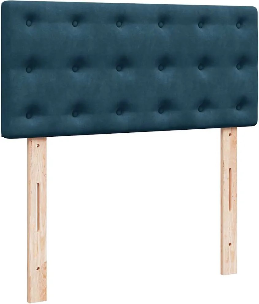 Box spring postel s matrací modrá 80 x 200 cm samet 3287606