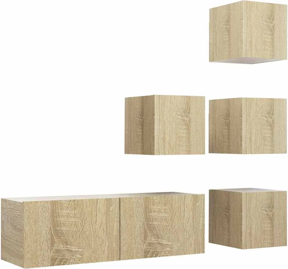 5dílný set TV skříněk dub sonoma kompozitní dřevo 3079037