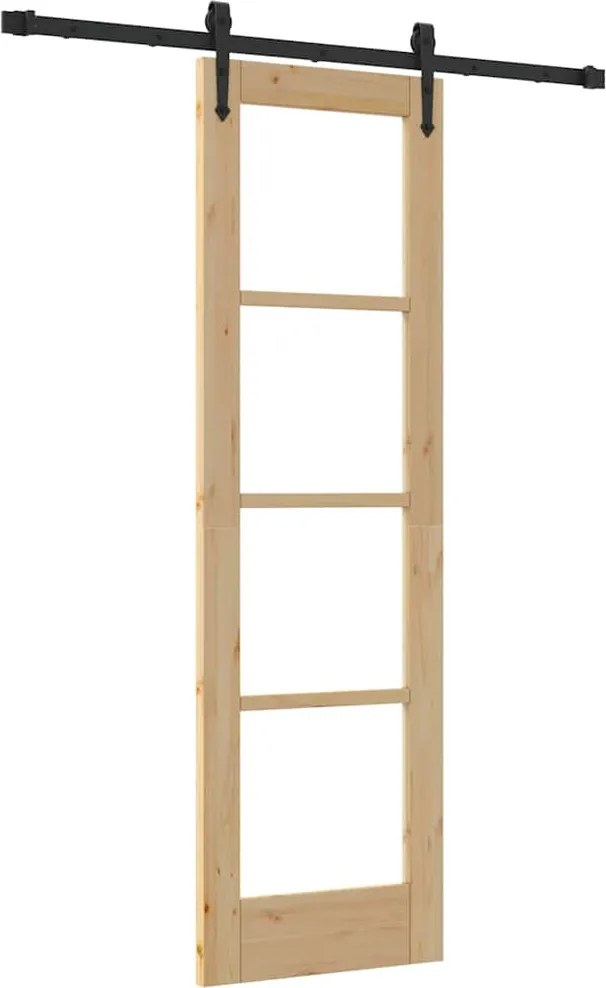 Posuvné dveře ORKDAL 61 x 198,5 cm Masivní borové dřevo a sklo 3332433