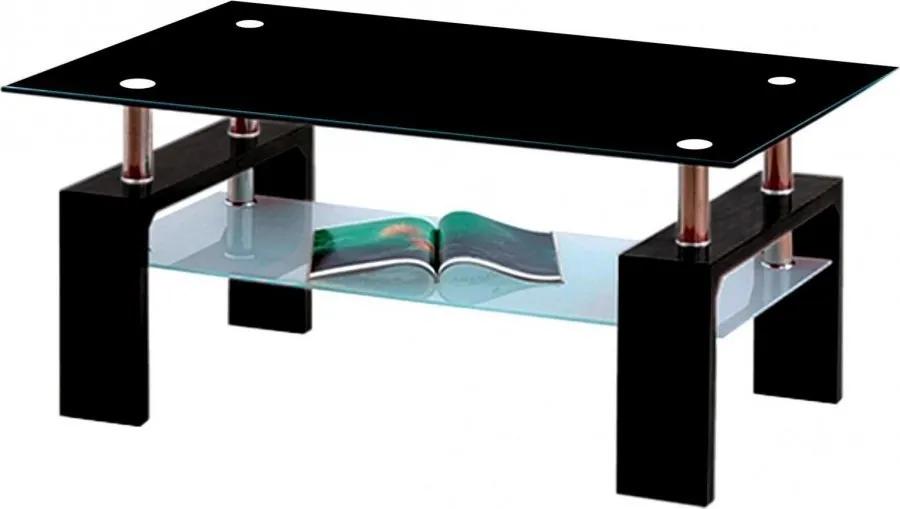 Falco Konferenční stolek A 08-3 černá/černé horní sklo