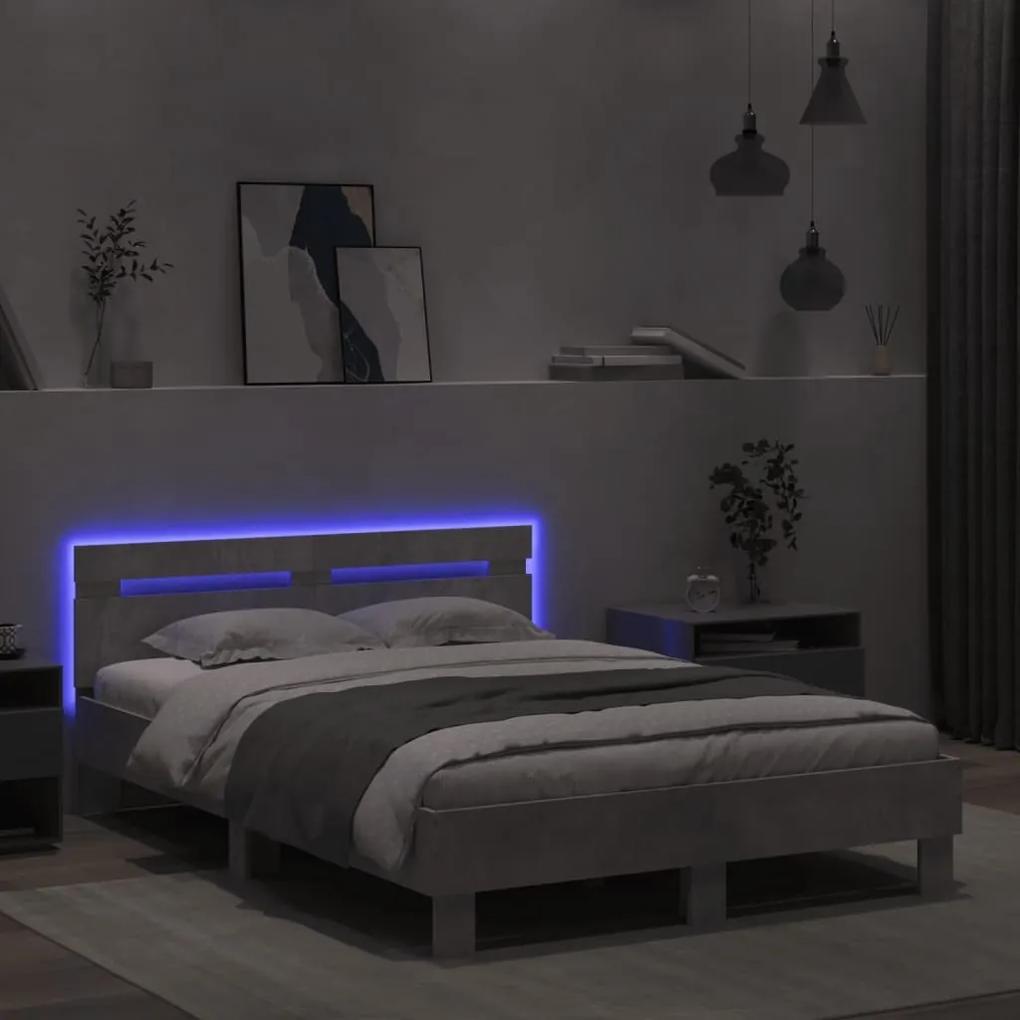 vidaXL Rám postele s čelem a LED osvětlením 120 x 200 cm [3207556] Barva: Bílá