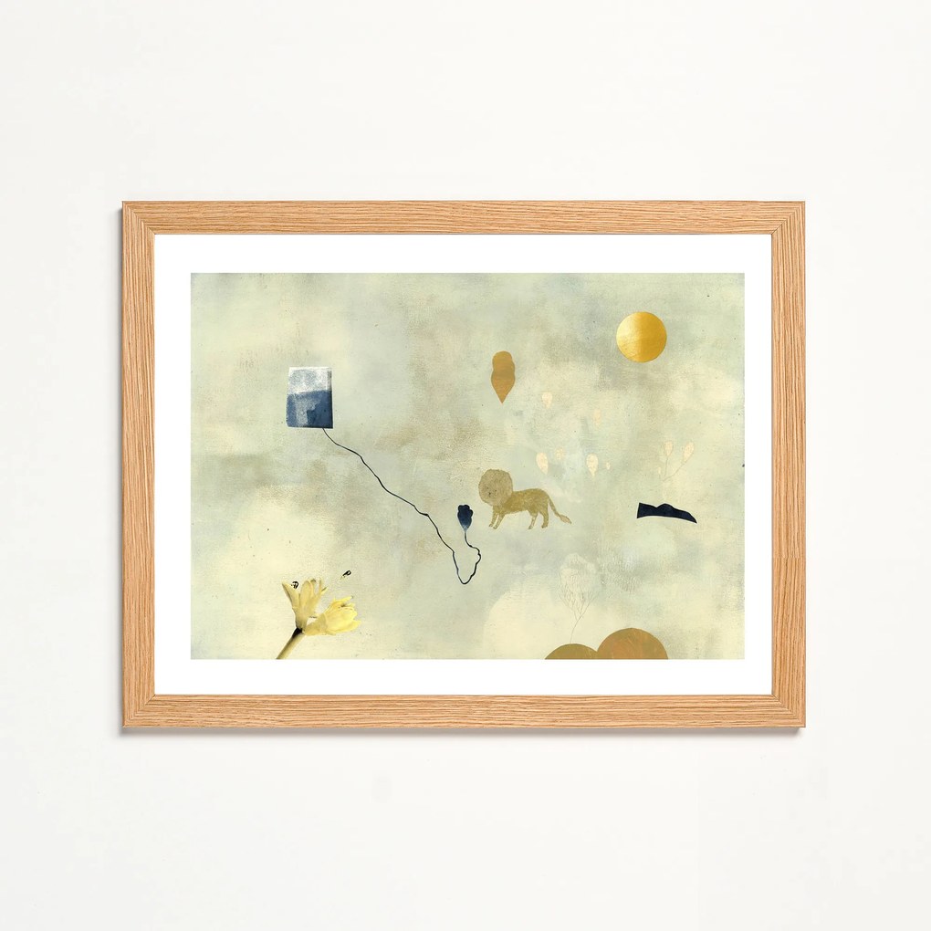Andrea Tachezy | Chytrý lev Rám: Bílý, Velikost: 70 x 100 cm