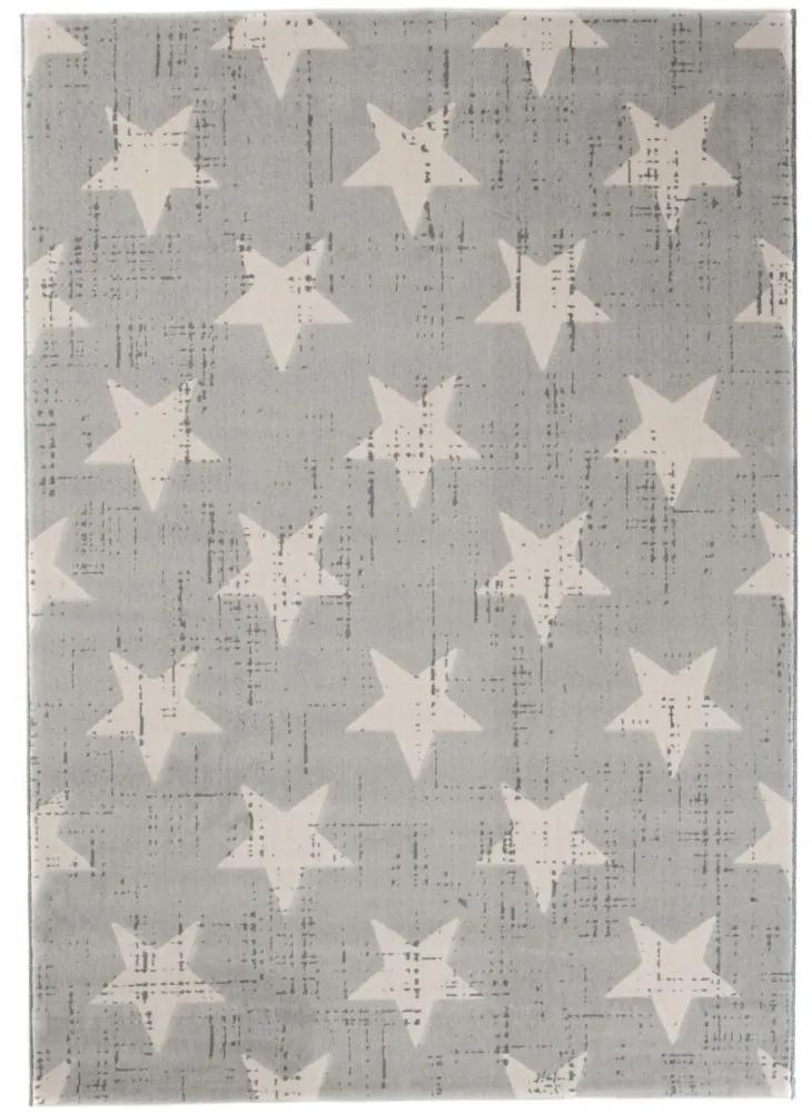 Kusový koberec PP Hvězdy světle šedý, Velikosti 120x170cm
