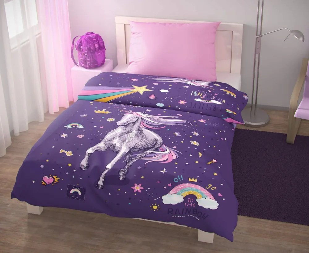 Kvalitex prodloužené ložní povlečení pro mladé 140x220, 70x90cm Pegasus