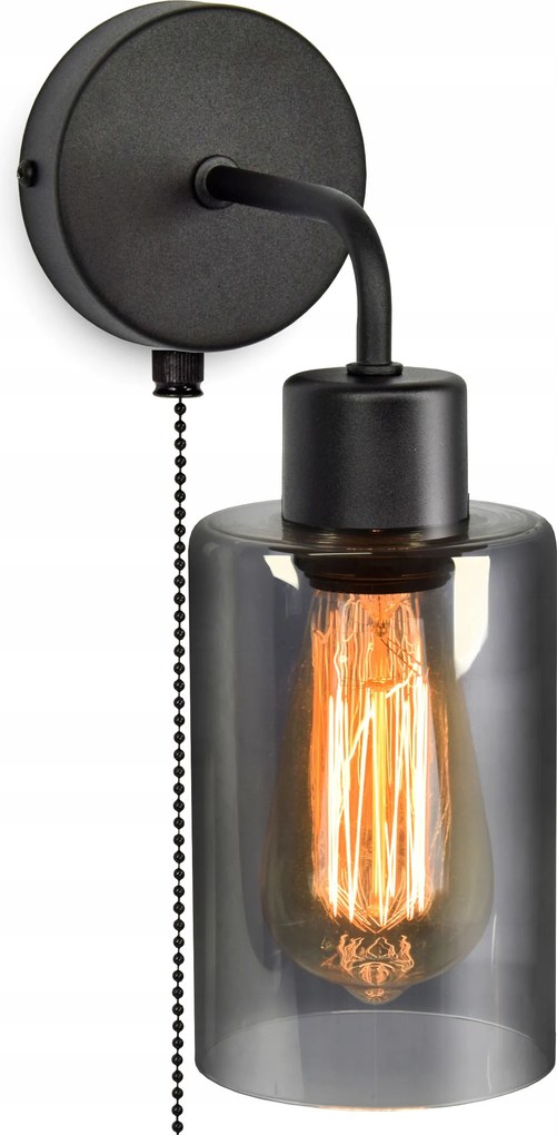 Nástěnná lampa Skleněná tuba s vypínačem