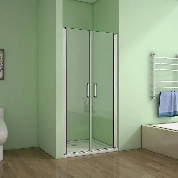 ROSS - ROSS LINEA dvoukřídlé sprchové dveře 96 -100 CM čiré sklo, otevírání dovnitř i ven LINEA100