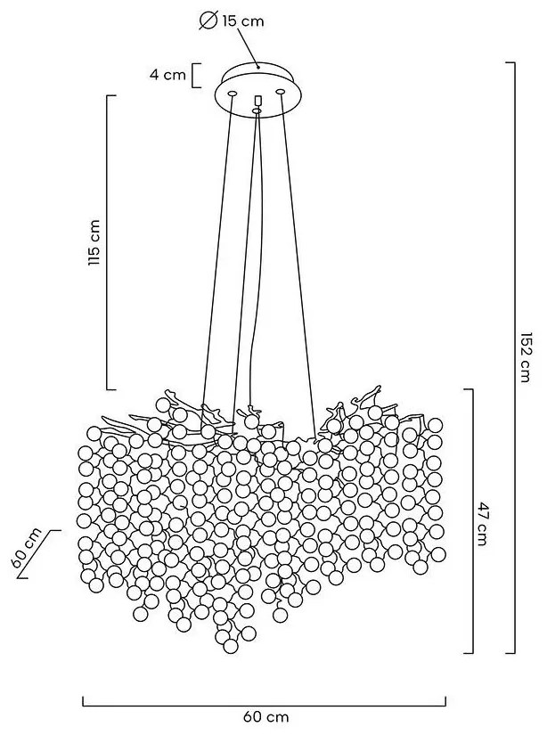 Závěsné luxusní svítidlo RIVIERA, 8xG9, Ø 60 cm