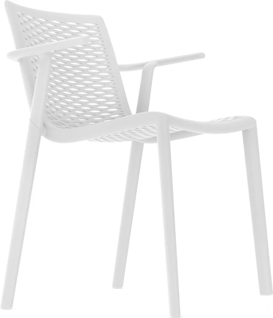 Design2 Židle NETKAT s područkami bílá