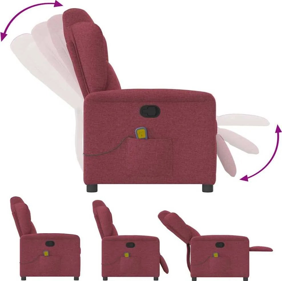 vidaXL Masážní polohovací křeslo textil [4015587] Barva: krémová