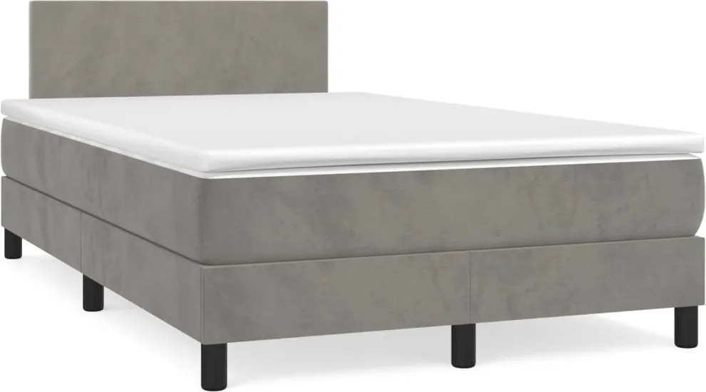 Box spring postel s matrací světle šedá 120 x 200 cm samet 3141173