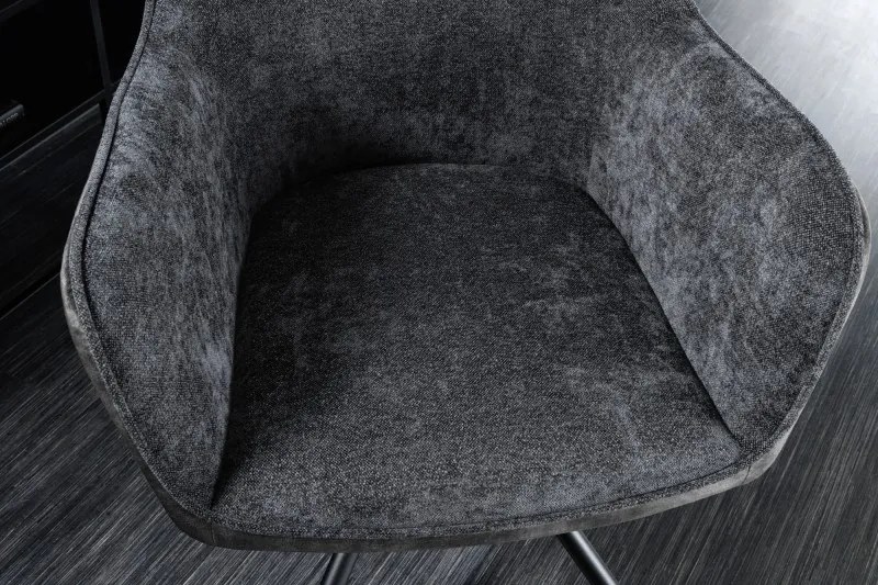 Designová otočná židle Rahiq tmavě šedý samet