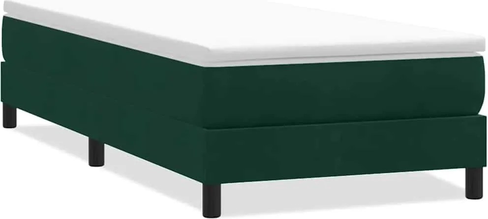 Postel Box Spring bez matrace tmavě zelená 80x210 cm samet 3315804