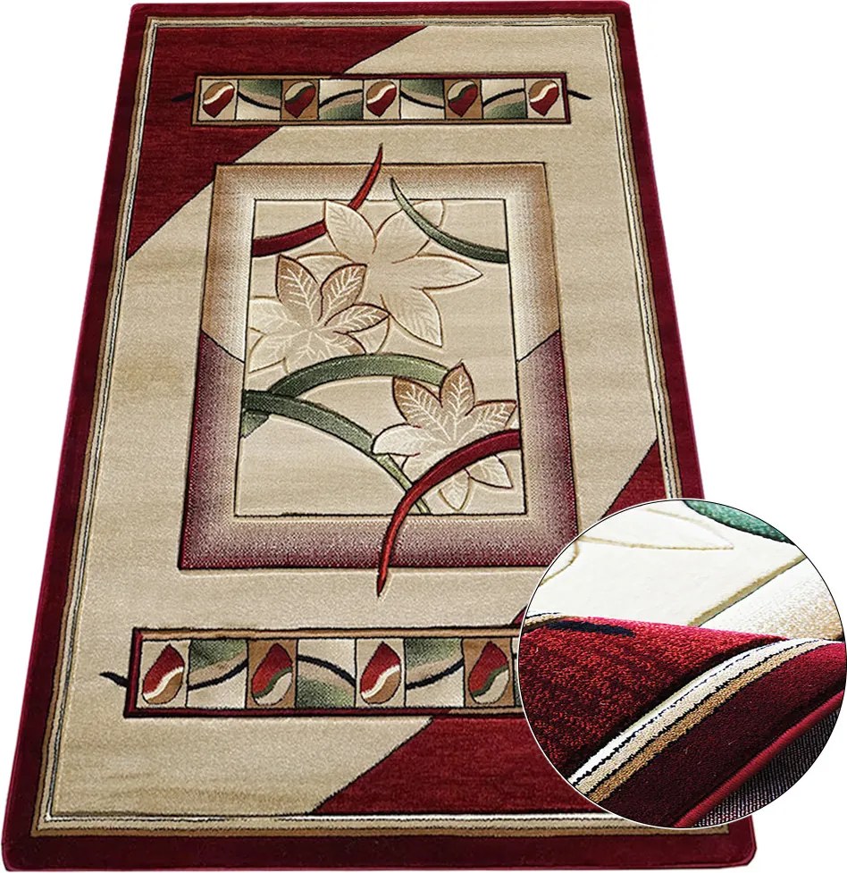 BE Koberec Adora 5197 Red - červený obdélníkový Rozměr: 120x180 cm