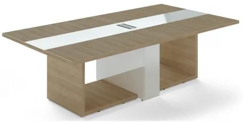 Jednací stůl TRIVEX - 260x140 cm - dub pískový/bílá - 3D5311
