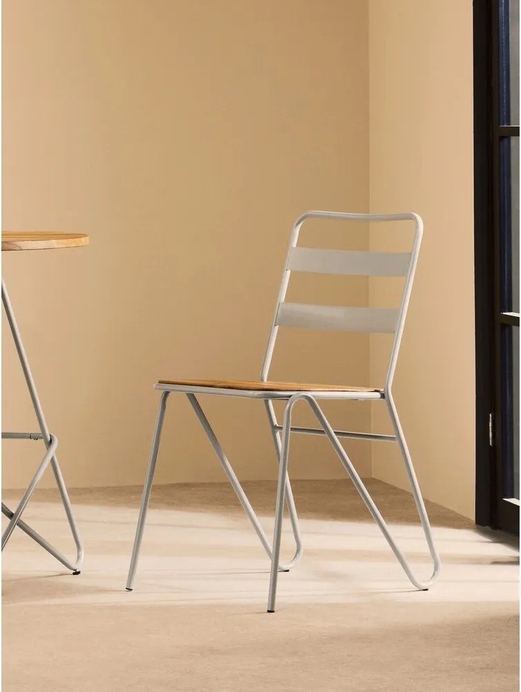 Šedá/v přírodní barvě jídelní židle z jilmového dřeva District – Premier Housewares