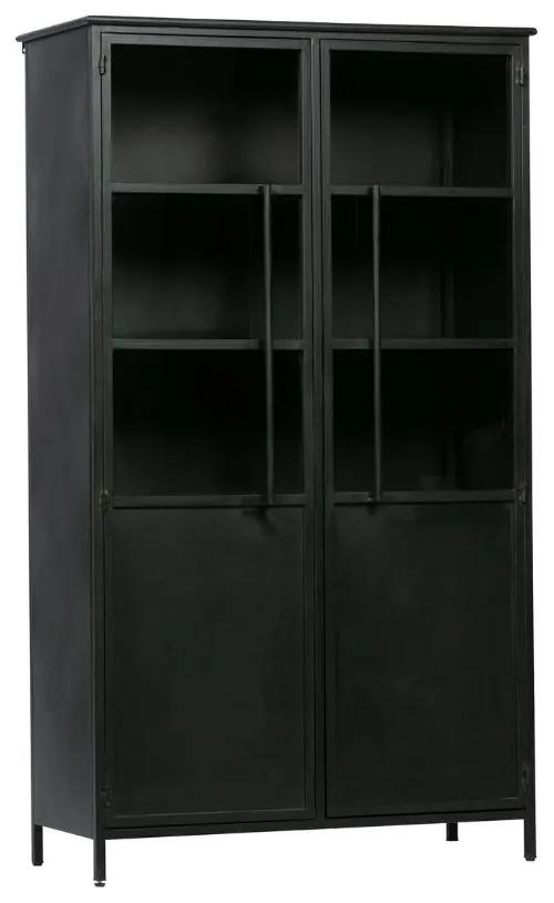 OnaDnes -20% Hoorns Černá kovová vitrína Merrick 170 x 99 cm