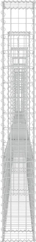 Gabionový koš ve tvaru U s 8 sloupky železo 860 x 20 x 150 cm 151288