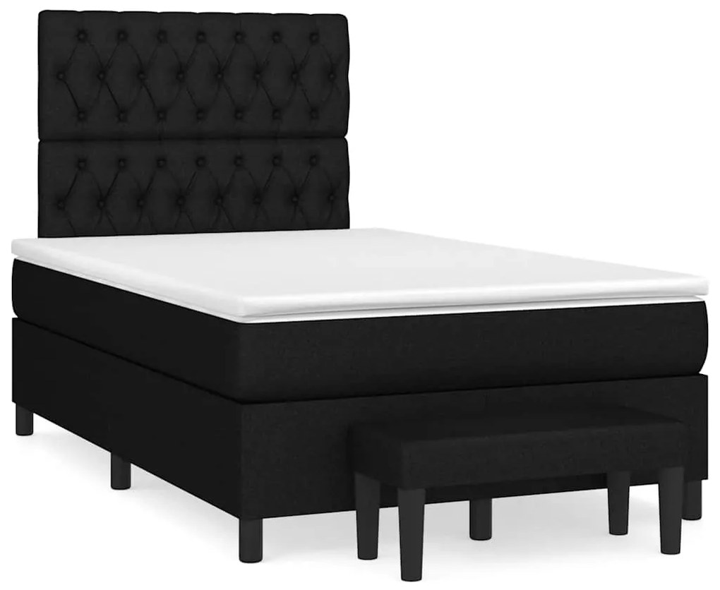Box spring postel s matrací černá 120x190 cm textil 3270378