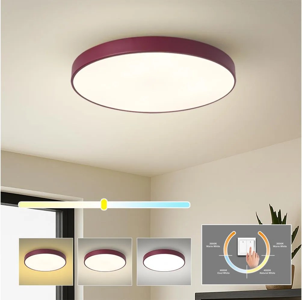 Brilagi - LED Stropní svítidlo POOL LED/60W/230V 3000/4000/6000K 50 cm burgundy