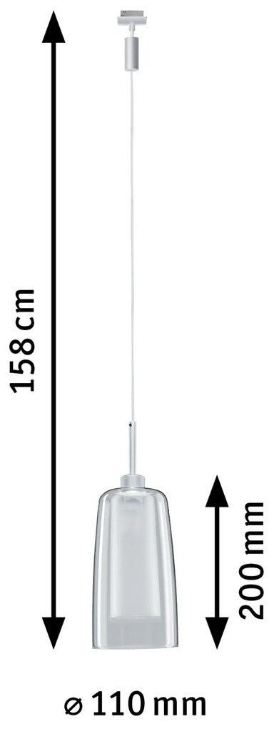 Paulmann 94998 Arido, závěsné svítidlo pro Urail, 1xGU10 max. 10W, výška 38cm