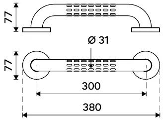 Nimco Nerezové madlo rovné 300 mm - BMC 9030-90, černé