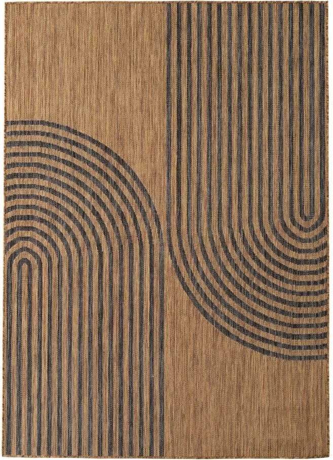 Černý/hnědý vnitřní a venkovní koberec 140x200 cm Mira 1453 – Ayyildiz Carpets