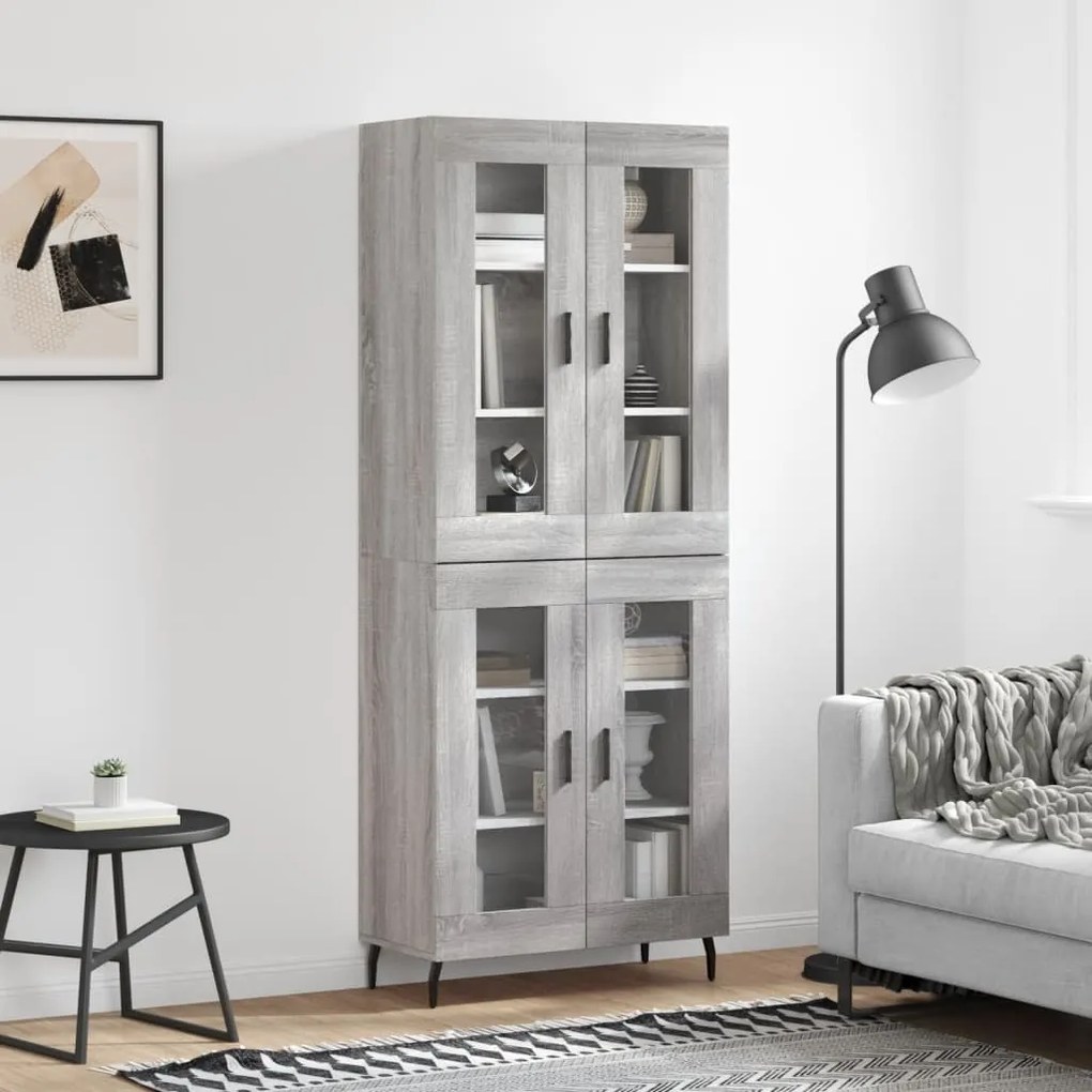 Skříň highboard šedá sonoma 69,5 x 34 x 180 cm kompozitní dřevo