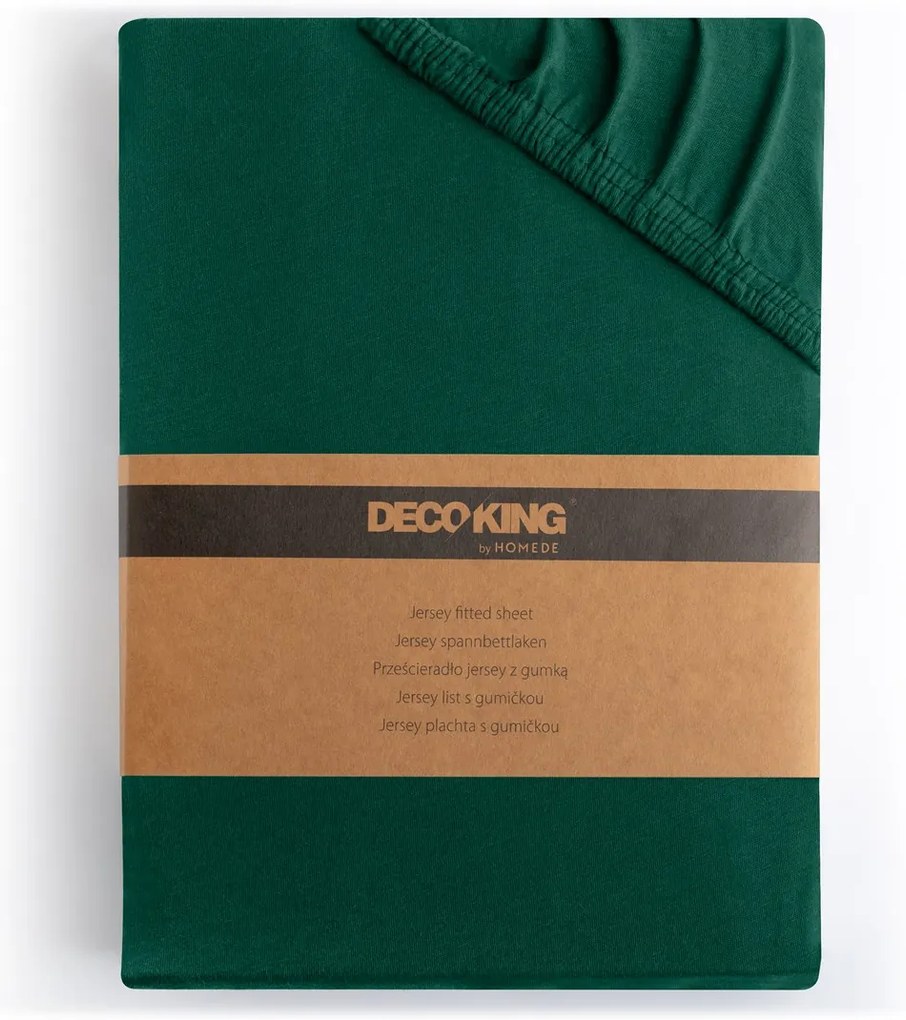 DecoKing Bavlněné jersey prostěradlo Amber zelené Deco king Rozměr prostěradlo DecoKing: 160-180x200 cm 30cm
