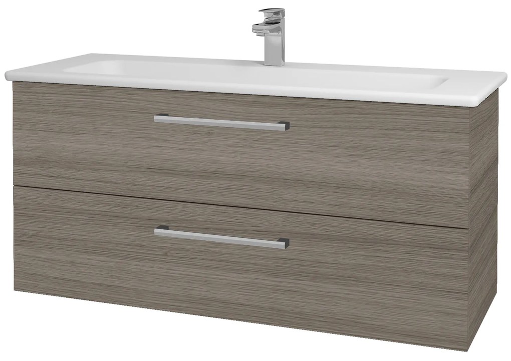 Dřevojas Koupelnová skříň GIO SZZ2 120 Varianta: N01 Bílá lesk / Úchytka T04 / D02 Bříza
