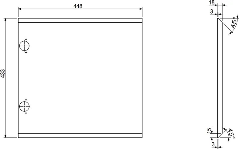 Mexen Rivel, koupelnová skříňka 45 cm, 1 dvířka, drážkovaná, ořech, 91A21-04547-1-BF86