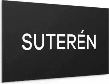 ACCEPT Označení podlaží "SUTERÉN" - stříbrná tabulka - černý popis